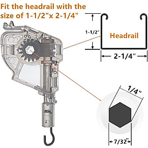 Wand Tilter 2pcs for 2" Blinds Hexagon Shaped Gear Hook Connection for 2" Low Profile Horizontal Blinds