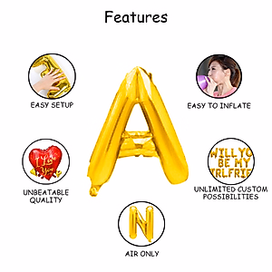 Will You Be My Girlfriend Balloons - 16'' Alphabet Letters Foil Mylar Balloon, 18" Heart Shaped Balloon with 500 Pcs Artificial Rose and 100 Pcs White Petals for Valentine Anniversary Decorations