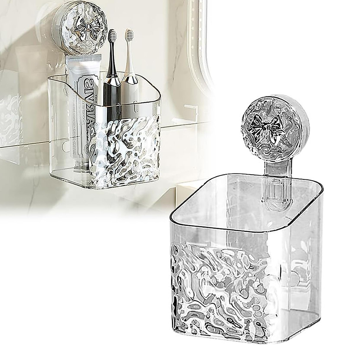 HAOSJINY Shower Caddy Suction Cup, Removable Shower Basket, Strong Suction Cup Shelf, Shower Organizer Bathroom (C1)