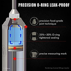 Ofargo 304-Stainless Steel Meat Injector Syringe Kit with 4 Marinade Needles for BBQ Grill Smoker, 2-oz Large Capacity, Both Paper User Manual and E-Book Recipe