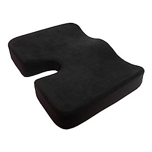 Kieba Coccyx Seat Cushion, Cool Gel Memory Foam Large Orthopedic Tailbone Pillow for Sciatica, Back, and Tailbone Pain (Black)