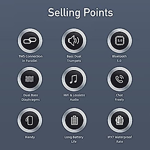 Zlinke 2 in 1 Portable Split Bluetooth Speaker,IPX7 Waterproof Wireless Speaker with 10W Loud Stereo Sound,Deep Bass Subwoofer,Bluetooth 5.0, 10H Playtime,66ft Bluetooth Range,TWS Pairing for Home