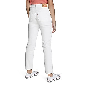 Levi's Girls High Rise Straight Fit Jeans, White, 14 US