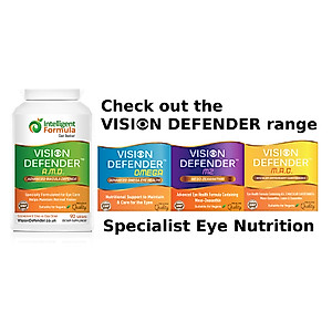 AREDS2 VISION DEFENDER AMD Supplement: Lutein, Zeaxanthin, Zinc, Vitamin E – AREDS 2 Eye Vitamins, Minerals, Nutrients for Eyes. 3 Months Supply (90 tablets) One-A-Day Vegan Eye Supplement. Made in UK
