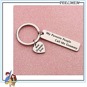 FEELMEM Nanny Gift My Favorite People Call Me Nanny Keychain Best Nanny Ever Jewelry Babysitter Gift Grandma Gift