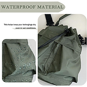 BAKLUCK Nylon Bucket Bags for Women - Spill-proof, Multi-pocket, Large Capacity, Casual, Work, Travel, Green - Tote, Women's Shoulder Bags