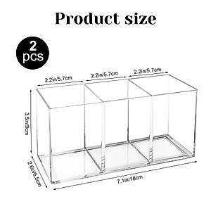 Rainmae 2Pack Acrylic Cutlery Storage Organizer, Plastic Cutlery Utensil Holder Storage Organizer Caddy for Kitchen Countertop Organization - Holds Fork, Knife, Spoon, Silverware Tableware Storage Box