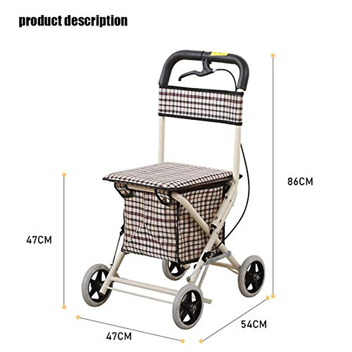 Walker with Seat and Wheels Rollators 4 Wheel with Seat Folding Lightweight Walking Aids Mobility Walkers with Padded Seat,Lockable Brakes and Carry Bag,Adjustable Height Gift for Mom Dad