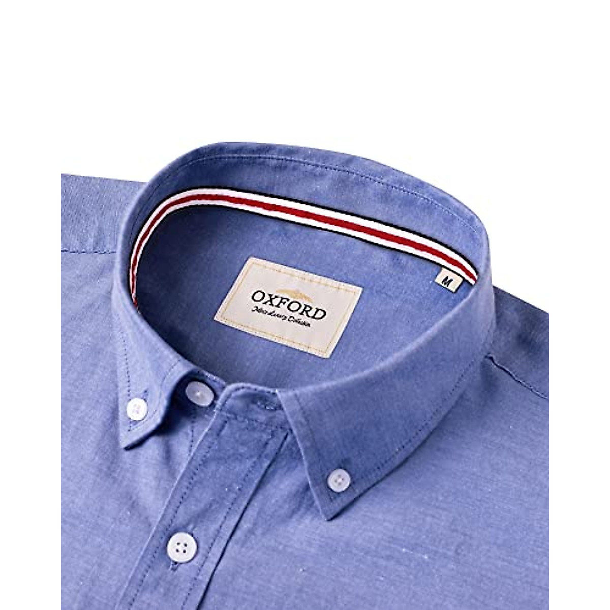 Alimens & Gentle Men's Solid Oxford Shirt Button Down Collar Long Sleeve Shirts with Pocket