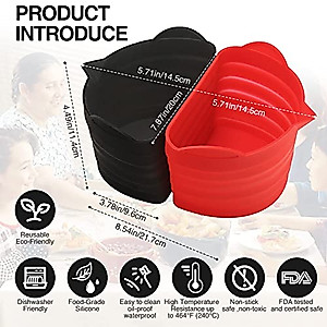 Transform Cooking with Red+Black Eco-Friendly Silicone Slow Cooker Divider Inserts - Non-Stick, Dishwasher Safe! Fits 6-8 Quart Brands