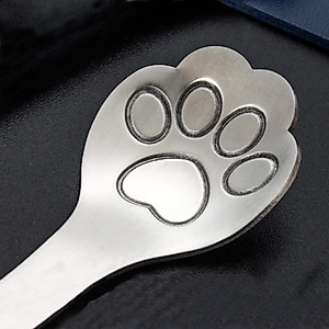 Maydahui 6PCS Cat Paw Spoon Hollow Out Coffee Spoons 5.8 inch 18/10（304 ）Stainless Steel Teaspoon for Dessert Ice-cream Stirring Home Kitchen Restaurant
