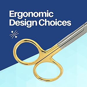 Scissors Curved 5 inches with tungsten carbide inserts Gold Plated handle extra sharp ARTMAN BRAND