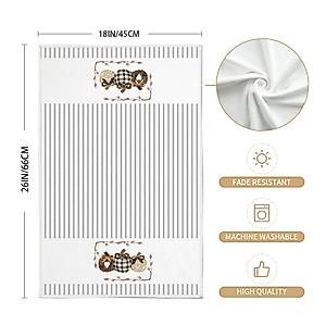 GEEORY Fall Kitchen Dish Towels Set of 2,Beige Pumpkin Maple 18x26 Inch Drying Dishcloth,Farmhouse Home Decoration GD150