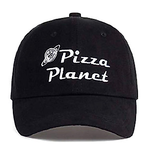 Home Fashion DIY Pepperoni Pizza Adult Cotton Embroidered Low Profile Baseball Dad Caps Adjustable (Black Style 6)