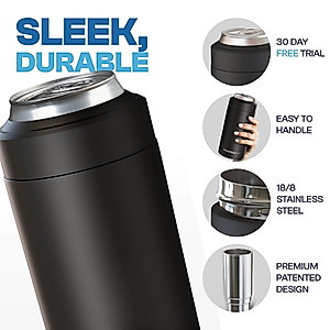 Frost Buddy Universal 2.0 5 Sizes in 1 Insulated Can Cooler - Stainless Steel Can Cooler for 12 oz & 16 oz Regular or Slim Cans & Bottles - Stainless Steel (Cotton Candy)