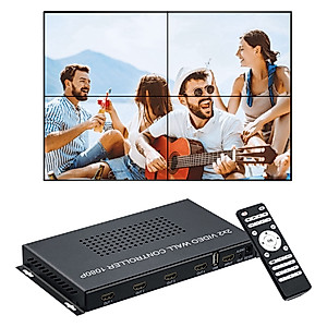 Mcbazel HDMI Video Wall Controller 2x2, HDMI Video Image Processor 1080P@60HZ Screen Splicing Support 8 Display Modes - 4x1, 3x1, 2x1, 2x2, 1x4, 1x3, 1x2, 1x1