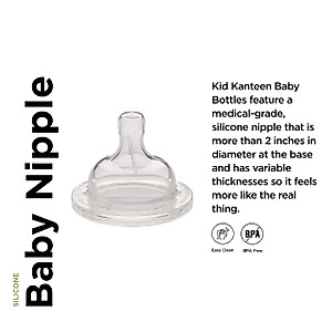 Klean Kid Kanteen Medium Flow Silicone Nipple-Pack of 2, Clear