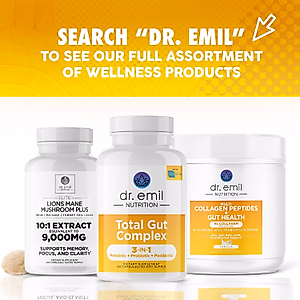 DR. EMIL NUTRITION Total Gut Health Complex - Prebiotic + Probiotic + Postbiotic Gut Health Supplements for Women and Men - Probiotics for Digestive Health & Gut Health, 60 Capsules