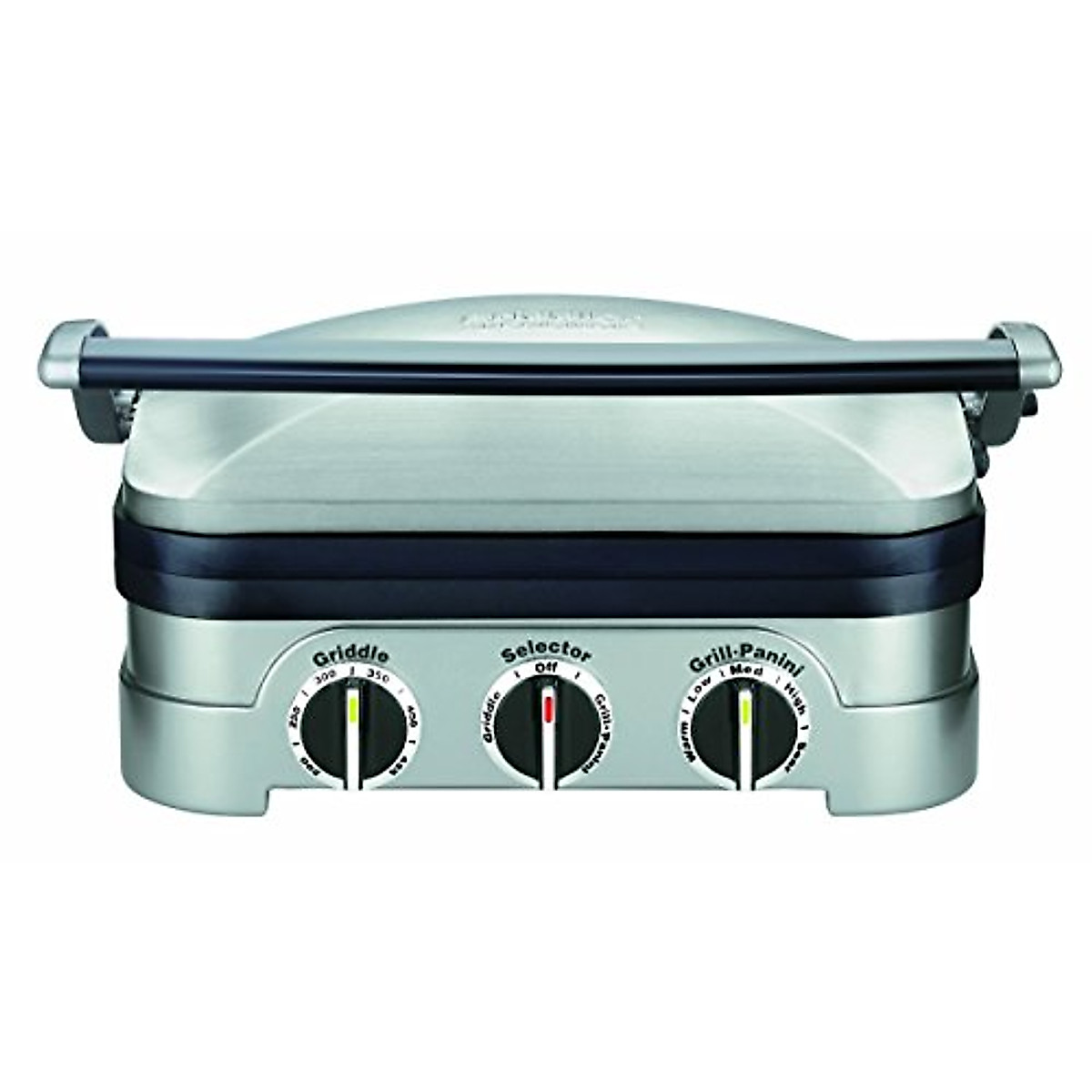 Cuisinart GR-4N 5-in-1 Griddler, Silver, Black Dials (Renewed)