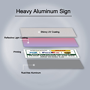 TQYC Package Delivery, Delivery Instructions for FedEx Amazon UPS USPS DHL Sign, 2-Pack 10 x 7 inch Rust Free Aluminum Sign