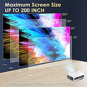 XGODY Portable Projector A4300 Native 1080P HD Projector 9200L 5G WiFi Projector Bluetooth Home Theater Video Projector with Storage Bag Remote Control Support HDMI, VGA, USB, Phone Mirror Link White