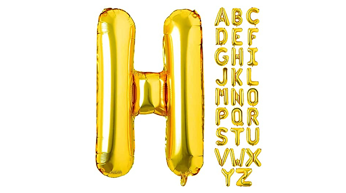 Large Gold Letter H Balloon - Perfect for Birthday & Events