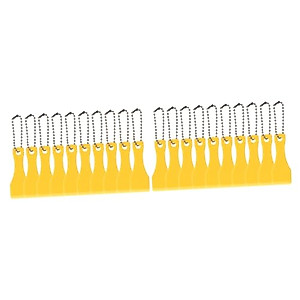 KONTONTY 20 Pcs Scraper Scratcher Tool Scraper for Pottery Tickets Ticket Scraping Tool Ticket Card Scratch Off Tools for Cards Scraper for Ticket Yellow Plastic