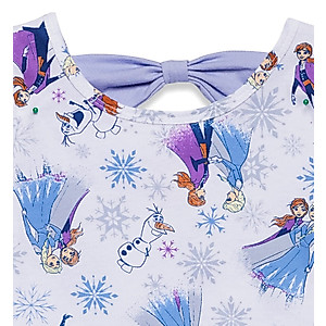 Disney Frozen Elsa Princess Anna Olaf Christmas Little Girls Skater Dress White/Purple 6X
