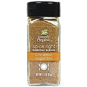Simply Organic Spice Right Everyday Blends Cinnamon Sugar Trio, Certified Organic, Vegan, Vegetarian | 3.1 oz