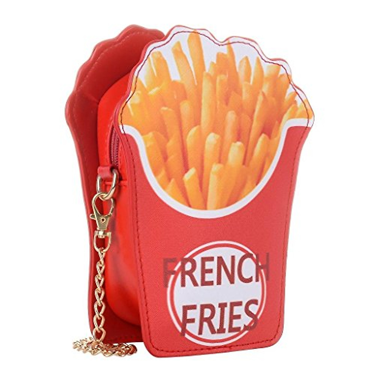 QZUnique Food Shape Cross Body Bag PU Cartoon Purse Ice Cream Sholuder Bag Handbag with Removable Chain