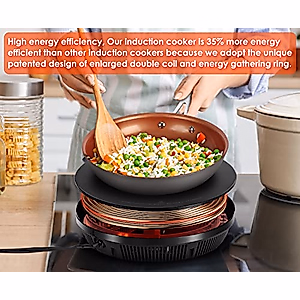 NUWAVE Flex Precision Induction Cooktop, Portable, Large 6.5” Heating Coil, Temperature from 100F to 500F, 3 Wattage Settings 600, 900, and 1300w