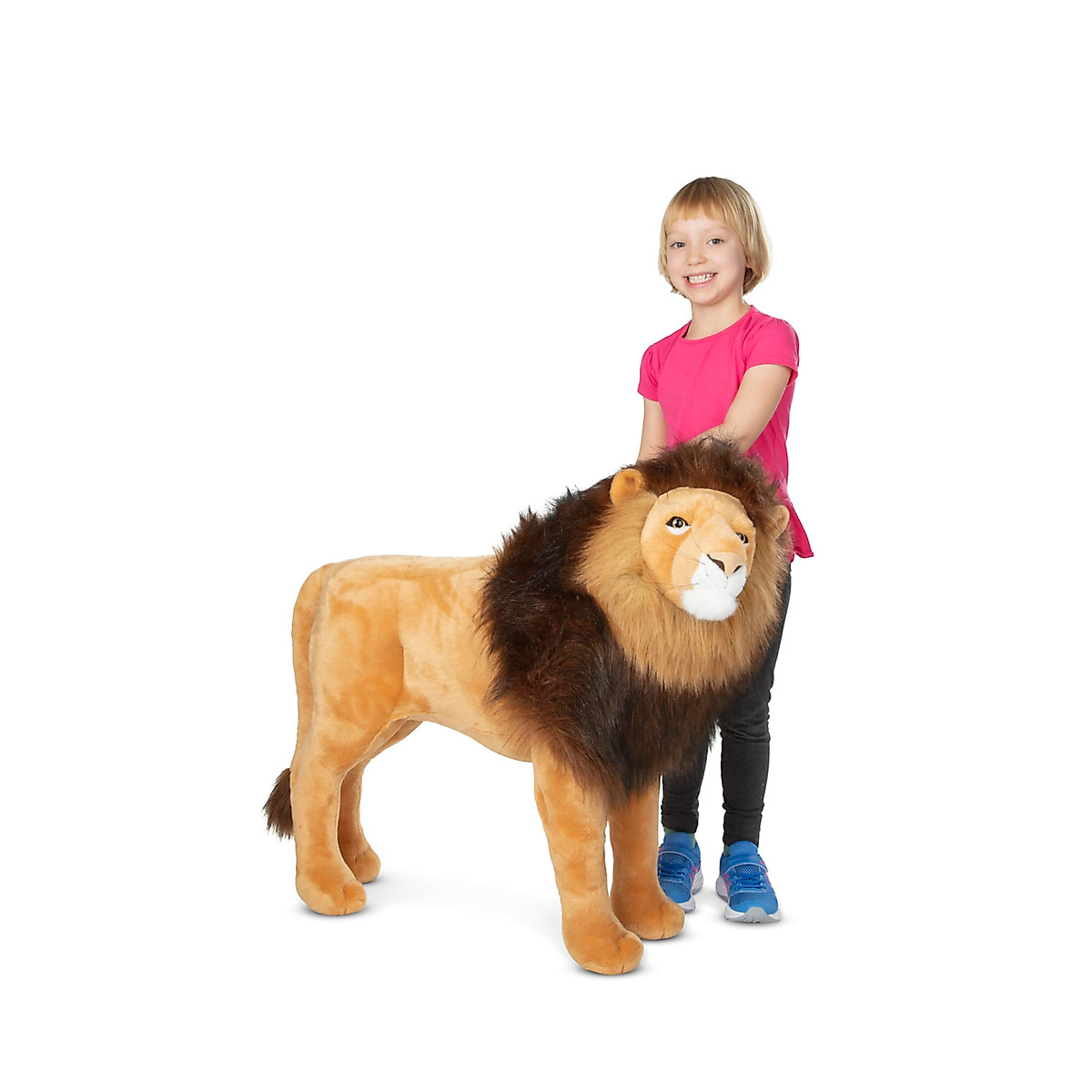 Melissa & Doug Standing Lion Lifelike Stuffed Animal with Full Mane, More Than 2 Feet Tall, Nearly Three Feet Long Brown