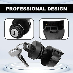 Ignition Key Switch 3 Position 6 Pins Compatible with Polaris Ranger 400 425 500 570 700 800 900 1000 Sportsman 300 325 400 450 500 550 570 700 800 RZR 570 800 900&More-Replace 4011002 4012165 4010390