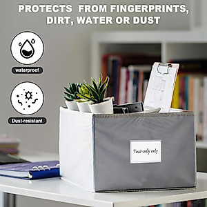 wexpw 50 Pieces 3x4 inch Adhesive Plastic Pockets Sleeves with 50 Pieces White Insert Cards, Self Adhesive Clear Label Holder Index Card Pocket Sleeves Clear Plastic Sticky Labels Holders