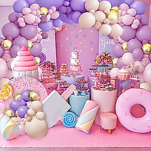 Pink And Purple Balloon Arch Kit, Dusty Purple Pink Metallic Gold Balloons Arch Kit for Women Girls Birthday Wedding Baby Shower Bridal Shower Party Decorations