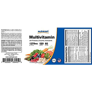 Nutricost Multivitamin with Probiotics 120 Vegetarian Capsules - Packed with Vitamins & Minerals