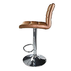 koonlert14 Contemporary Bar Stools Hight Adjustable Seat Hydraulic 360 Degree Swivel Sturdy Steel Frame Quadrate cushion Seat Dining Chair Bar Pub Stool Home Office Furniture - Set of 4 Gold #1935gld