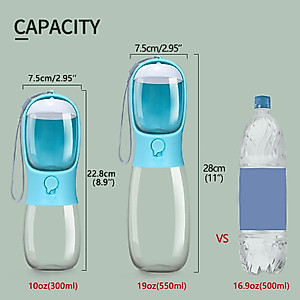 AVELORA Dog Water Bottle,Portable Pet Water Bottle with Food Container,Outdoor Portable Water Dispenser for Cat,Puppy,Pets for Walking,Hiking,Travel,Puppy Essentials,Dog Stuff(10oz)