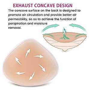 Vollence A Cup Triangle Silicone Breast Forms Fake Boobs for Mastectomy Prosthesis Crossdresser Transgender Suntan