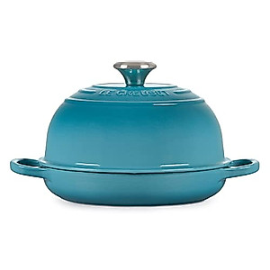 Le Creuset 9 1/2 in. Bread Oven Enameled Cast-iron Bundle with Oil & Vinegar Set and Spoon Rest - Caribbean
