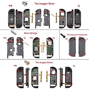 eXtremeRate Back Plate for Nintendo Switch Console, NS Joycon Housing Shell (D-Pad Version) with Colorful Buttons, DIY Replacement Shell for Nintendo Switch - Clear Black