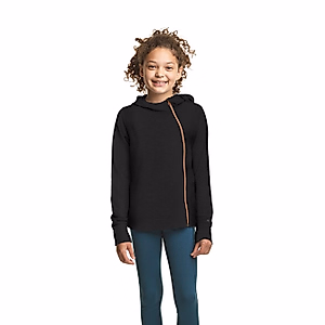 C9 Champion Girls' Fleece Asymmetrical Jacket, Ebony Heather, Large