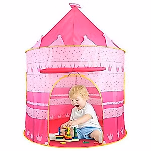 Creatov Kids Tent Toy Princess Playhouse - Toddler Play House Pink Castle for Kid Children Girls Boys Baby Indoor & Outdoor Toys Foldable Playhouses Tents with Carry Case Great Birthday Gift Idea