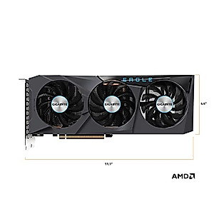 Gigabyte Radeon RX 6600 Eagle 8G Graphics Card, WINDFORCE 3X Cooling System, 8GB 128-bit GDDR6, GV-R66EAGLE-8GD Video Card