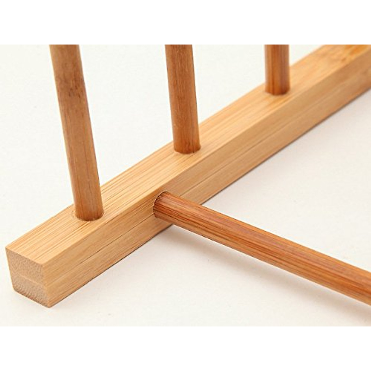 Bamboo Dish Drying Rack Dish Rack Collapsible Dish Drainer Wooden Drainboard Storage Holder Stand With 4 Slot,Supplement or Dish Drainer Kitchen Cabinet Organizer For Dish, Plate, Bowl, Coasters