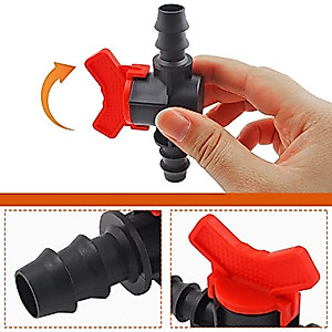 Moicstiy 6Pcs 1/2 Inch Drip Irrigation Switch Valve 16mm Ball Valve Shut-Off Switch Tubing Coupling Valve with Hose Barb for Agricultura Garden