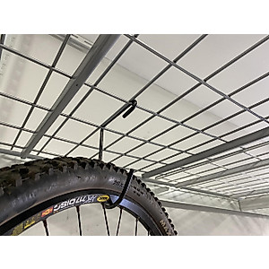 RACK YOUR GARAGE Overhead Rack Hooks for Hanging from Ceiling Rack and Wall Shelving Deck, Heavy Duty Bike Hooks - Gray (Set of 4)