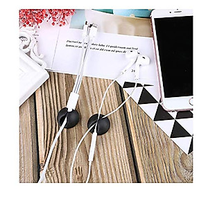 Eledabra 20 Pack Black Silicone Cable Clip Holders, Self Adhesive Wire Management, Well-Organized Cables for Home, Office, Car