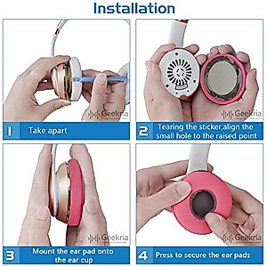 Geekria QuickFit Replacement Ear Pads for Beats Solo2 Wireless, Solo2.0 Wireless (B0534) On-Ear Headphones Earpads, Headset Ear Cushion Repair Parts (Red)