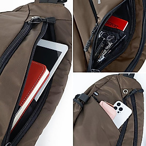 TITECOUGO Sling Backpack Travel Shoulder Bag Lightweight Chest Daypack One Strap Crossbody Bags Camp Day Packs for Women and Men Hiking Accessories Large Coffee